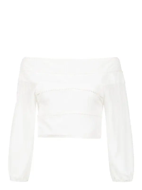 OLYMPIAH Panelled Cropped Top - White