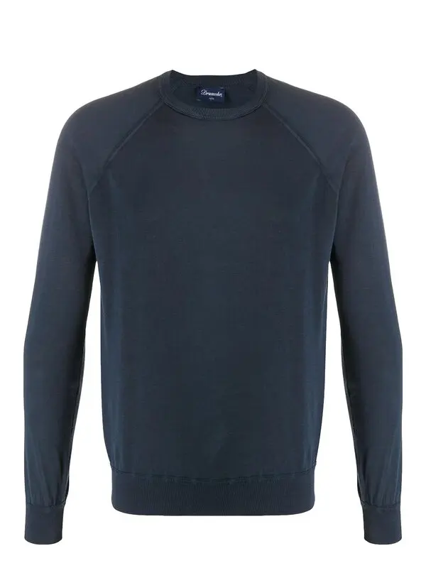 DRUMOHR Burn-out Cotton Jumper - Blue
