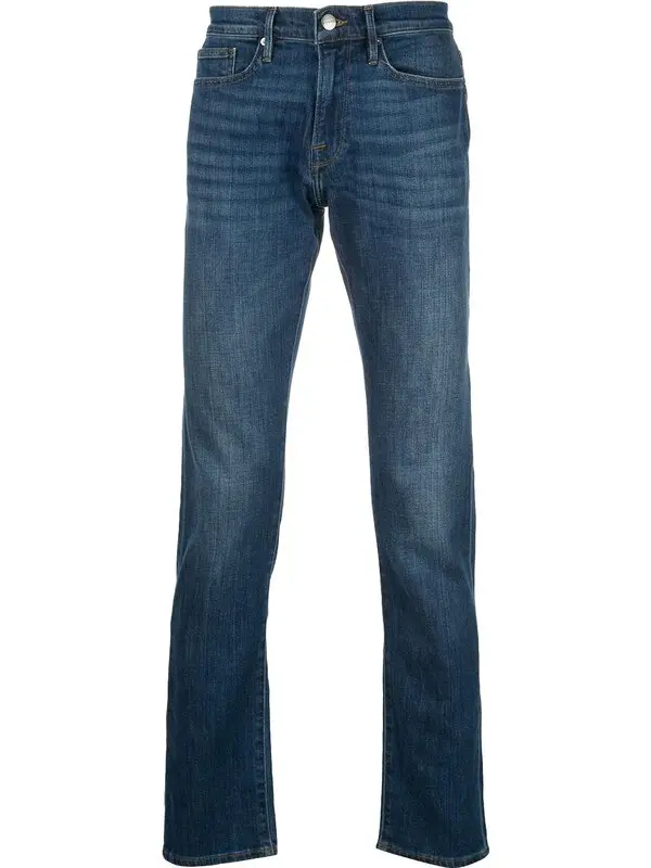 FRAME Straight Leg Denim Jeans - Blue
