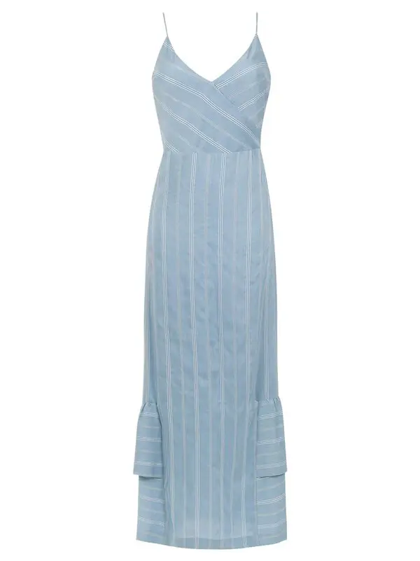 OLYMPIAH Fiora Long Dress - Blue