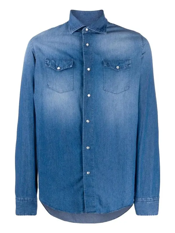 DELL'OGLIO Long-sleeve Denim Shirt - Blue