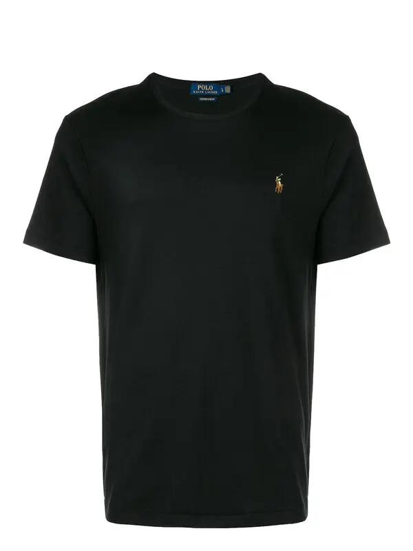 Polo Ralph Lauren Logo Embroidered T-shirt - Black
