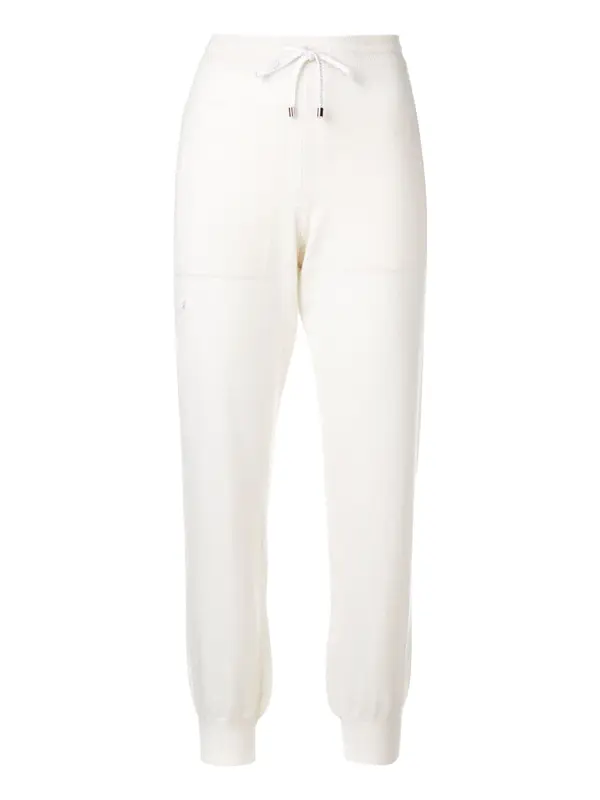 BARRIE Drawstring Cashmere Track Pants - White