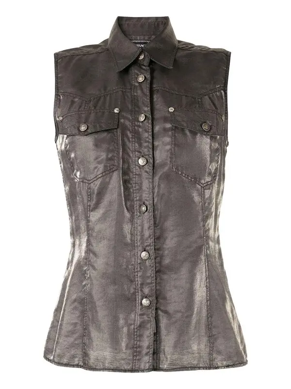 Versace Sleeveless Shirt - Metallic