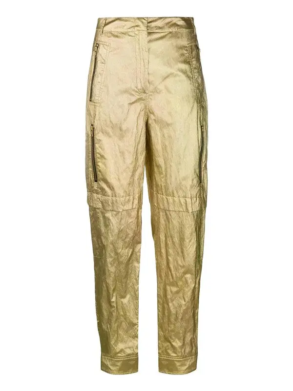 Philosophy Di Lorenzo Serafini Metallic High Waist Trousers - Gold
