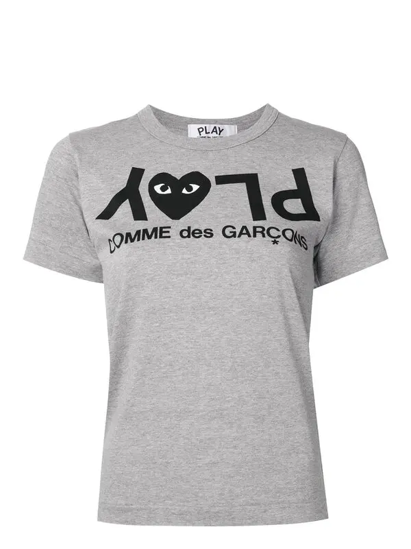 Play Comme Des Garcon Upside-down Logo T-shirt - Grey