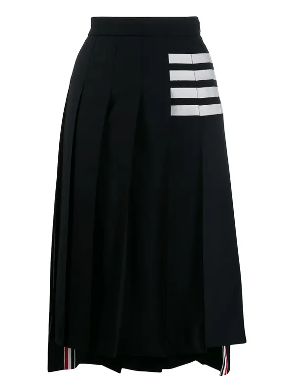 Thom Browne 4-bar Pleated Midi Skirt - Blue