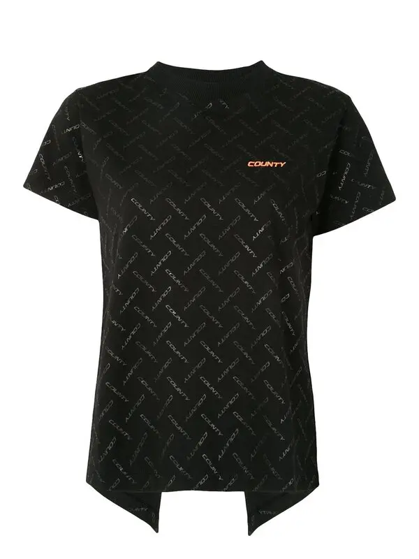 COUNTY OF MILAN Printed Open Back T-shirt - Black