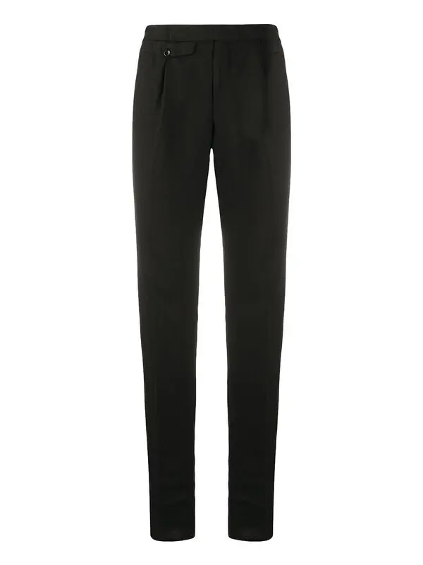 Incotex Linen Slim-fit Trousers - Black