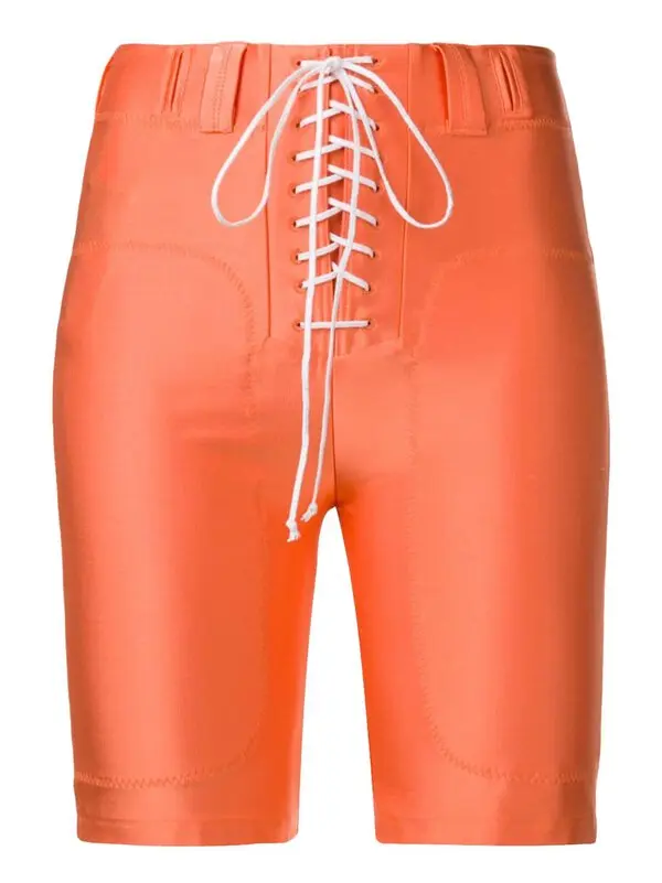 BEN TAVERNITI UNRAVEL PROJECT Tie-front Fitted Shorts - Orange