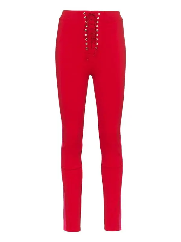 BEN TAVERNITI UNRAVEL PROJECT Lace-up Skinny Trousers - Red