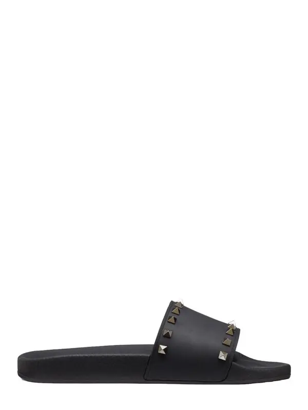 Valentino Garavani Rockstud Slide Sandals - Black