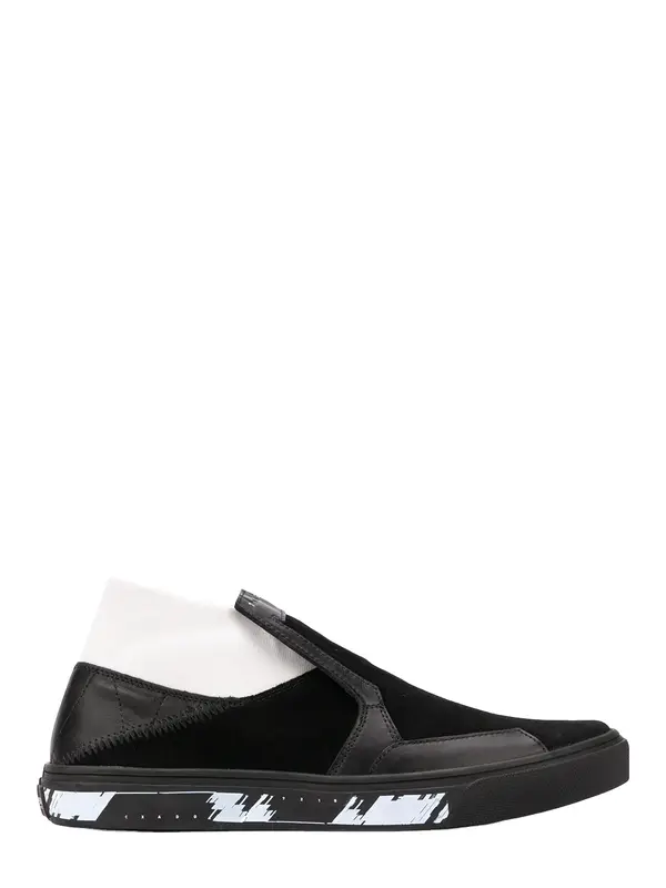 Stone Island Contrast Panel Perforated Sneakers - Black