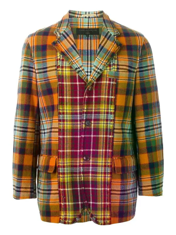 Comme Des Garçons Tartan Blazer - Orange
