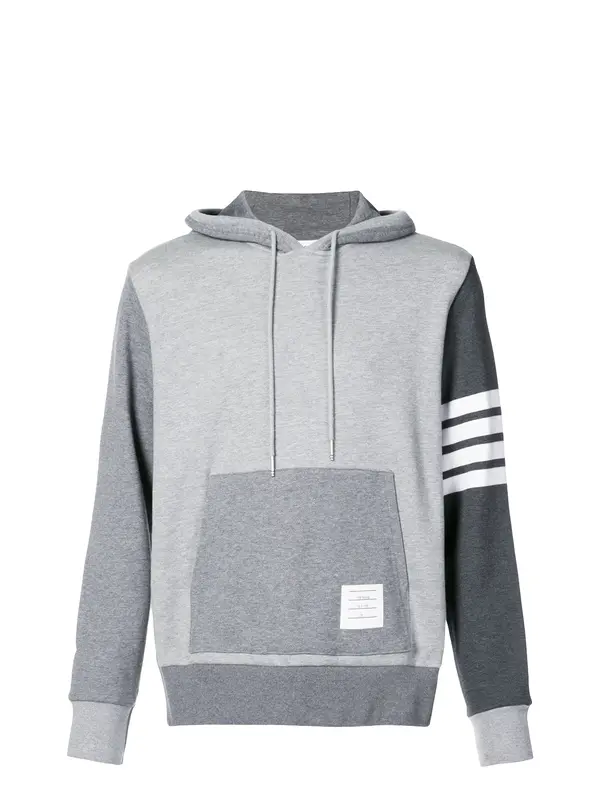 Thom Browne 4-bar Tonal Fun-mix Hoodie - Grey