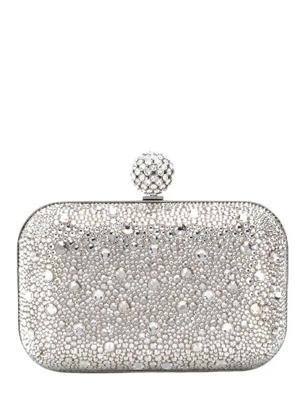JIMMY CHOO Cloud Crystal-embellished Clutch - Silver