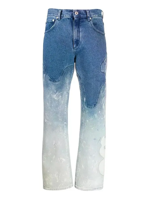 Off-White Bleached Baggy Jeans - Blue