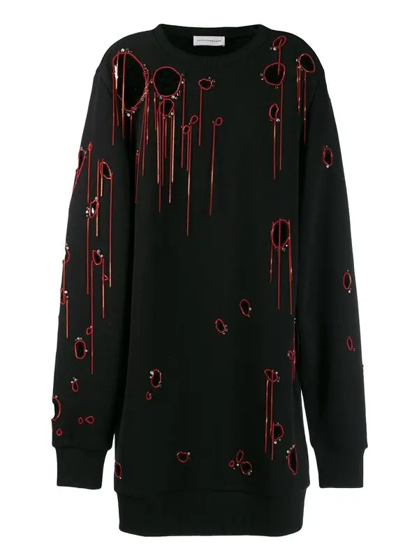 Faith Connexion Chain-embellished Sweatshirt - Black