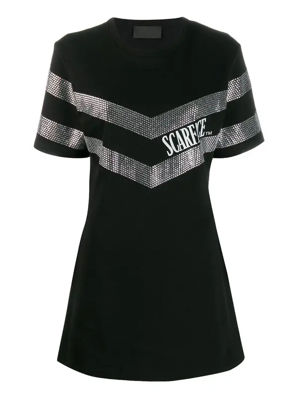 Philipp Plein Scarface T-shirt Dress - Black