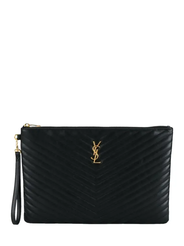 Saint Laurent Monogram Clutch Bag - Black