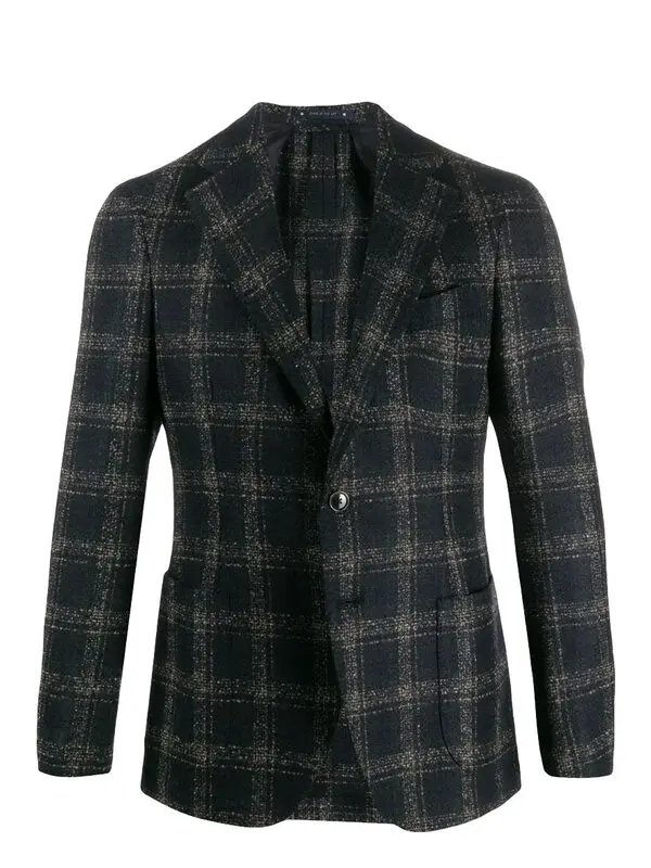 AL DUCA D’AOSTA 1902 Check Pattern Blazer - Blue