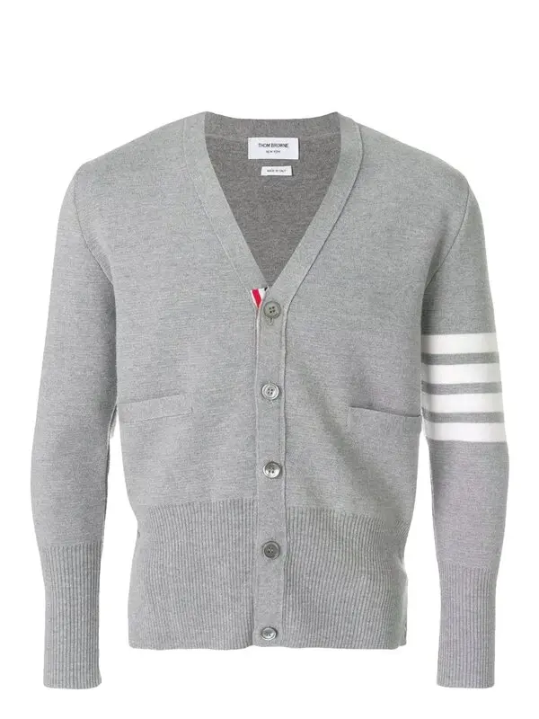 Thom Browne 4-bar Merino Cardigan - Grey