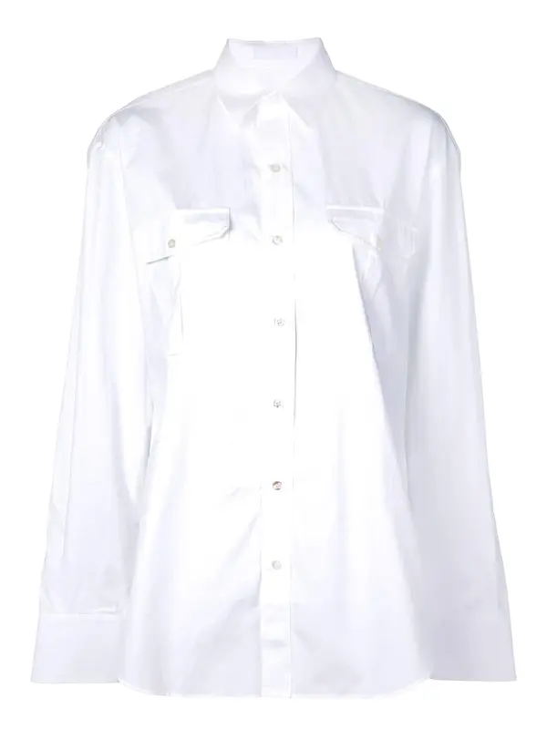 Wardrobe.NYC Tailored Poplin Shirt - White