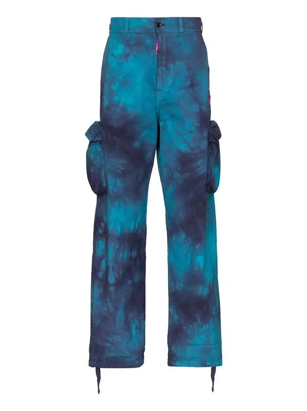 Off-White Tie-dyed Cargo Trousers - Black