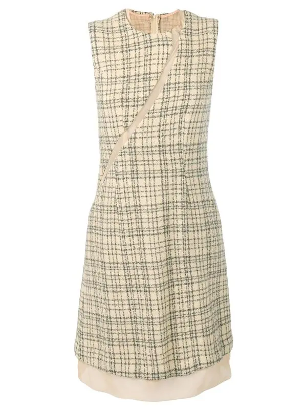 Comme Des Garçons 1997 Checked Knee-length Dress - Neutrals