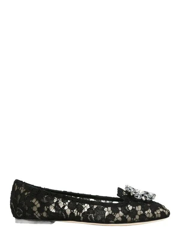 Dolce & Gabbana Vally Taormina Lace Ballerina Shoes - Black