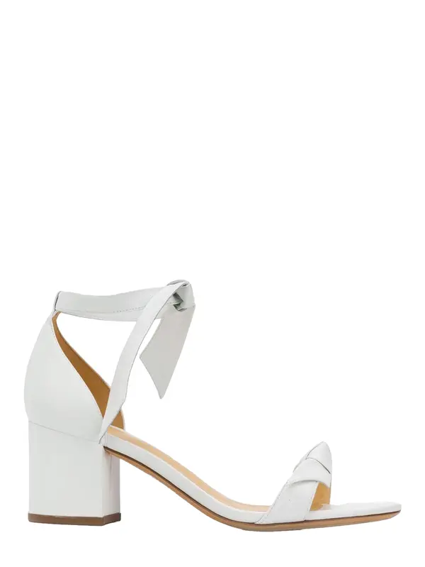 ALEXANDRE BIRMAN Leather Block Heel Sandals - White