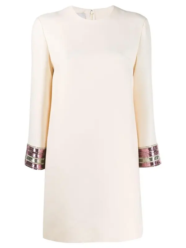 Valentino Garavani Sequin Embroidered Mini Dress - Neutrals