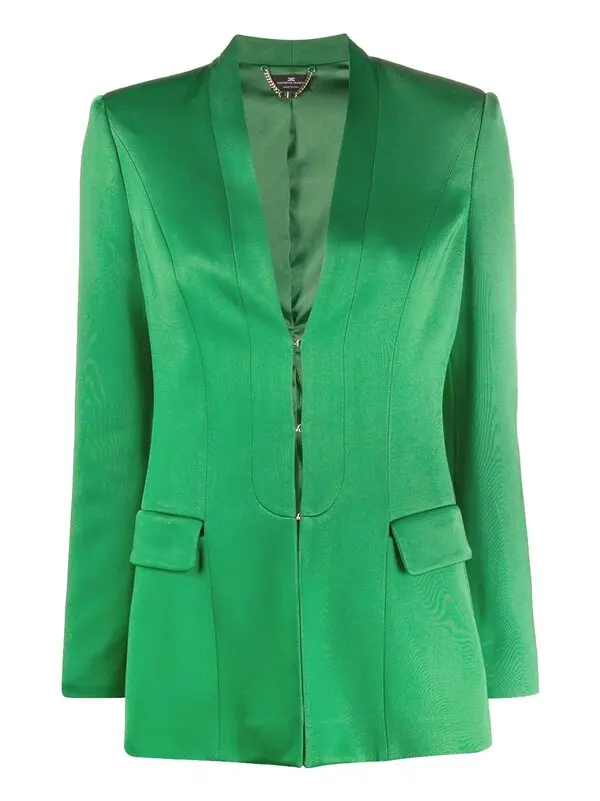Elisabetta Franchi Slim Fit Blazer - Green