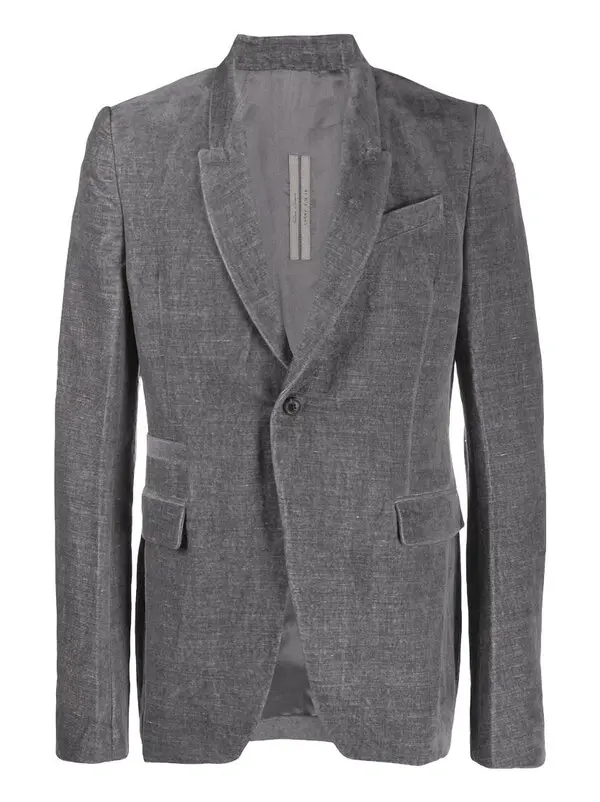 Rick Owens Velvet Blazer - Grey