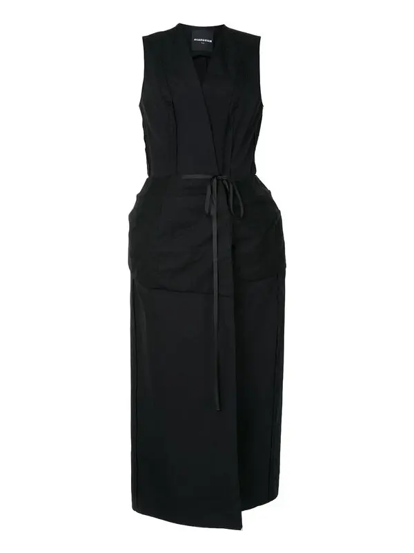 AGANOVICH Long Wrap-around Gilet - Black