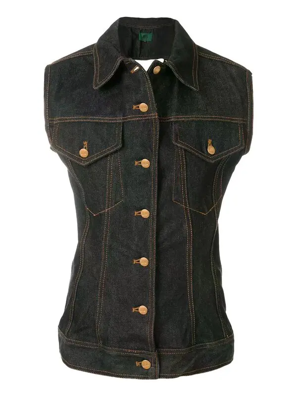 Jean Paul Gaultier Denim Waistcoat - Black