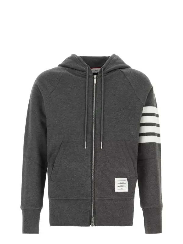 Thom Browne Engineered 4-bar Zip-up Hoodie - Grey