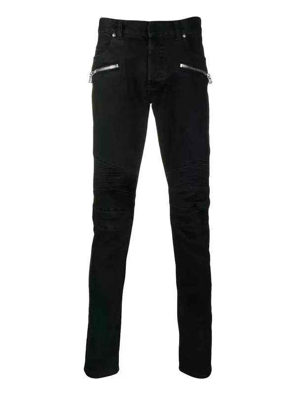 Balmain Slim Fit Panelled Jeans - Black