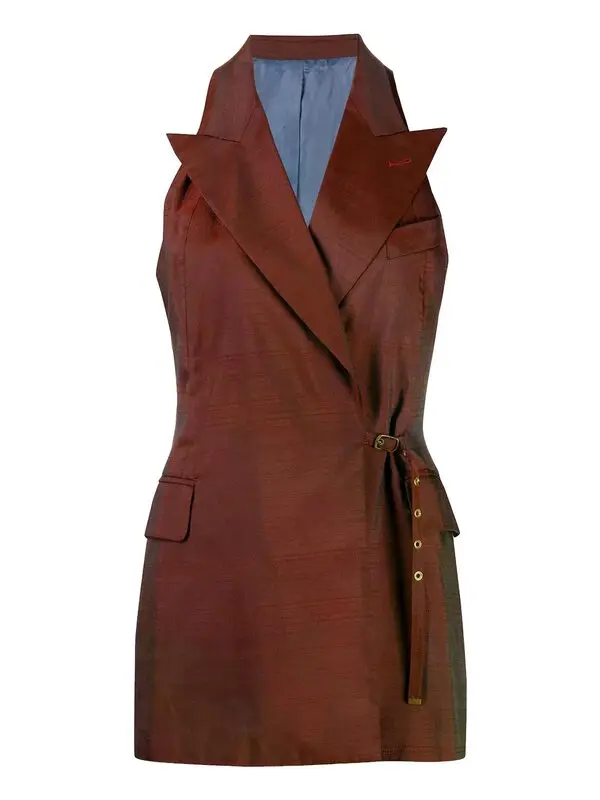 Jean Paul Gaultier 1995 Sleeveless Peaked Waistcoat - Red