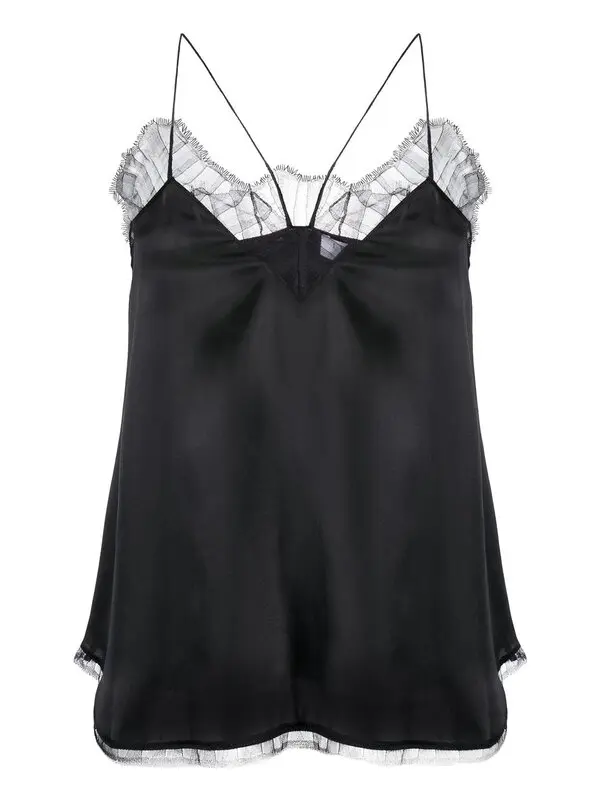 IRO PARIS Lace Trim Camisole - Black