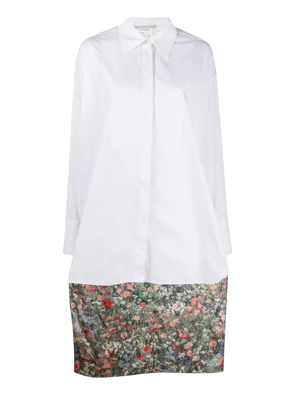 Stella McCartney Asymmetric Floral Print Shirt - White