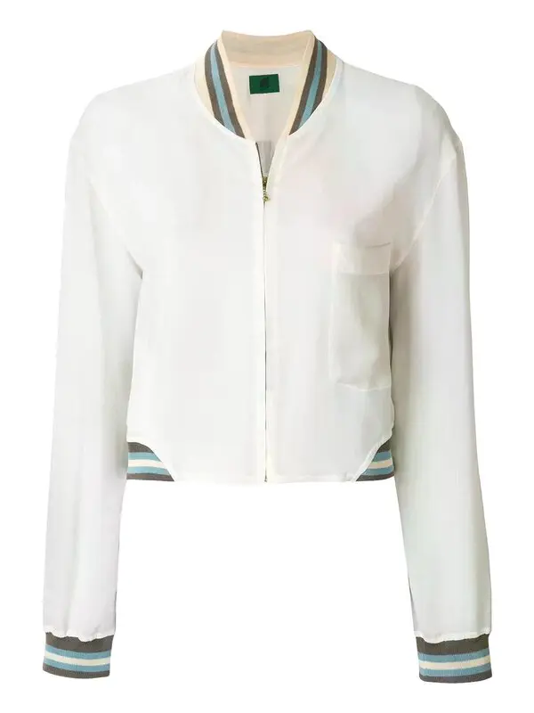 Jean Paul Gaultier Sheer Bomber Jacket - White