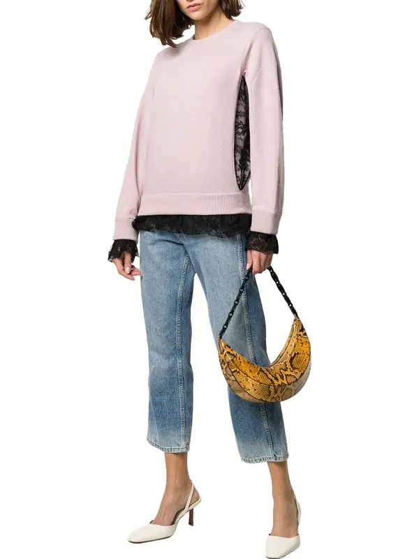 Valentino Garavani Lace-trimmed Jumper - Pink