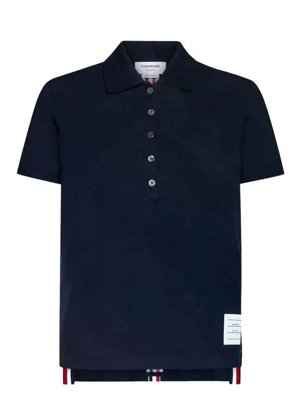 Thom Browne Stripe-trim Polo Top - Blue