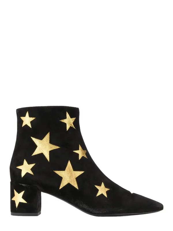 Saint Laurent Star-patch Ankle Boots - Black