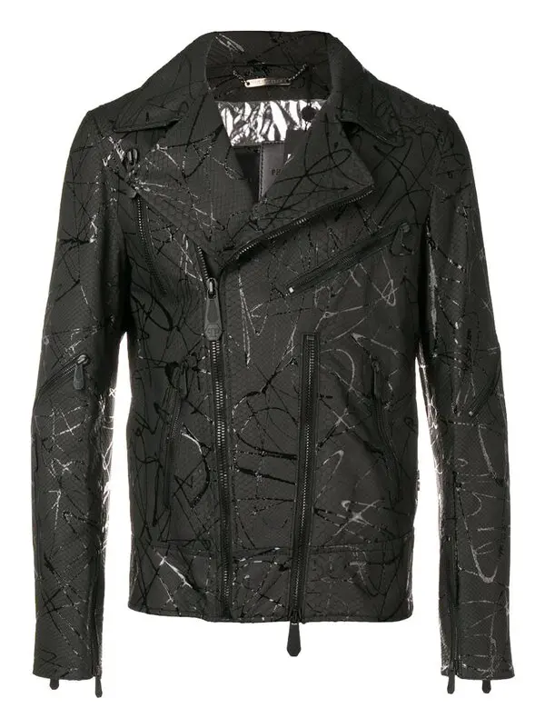 Philipp Plein Strange Biker Jacket - Black