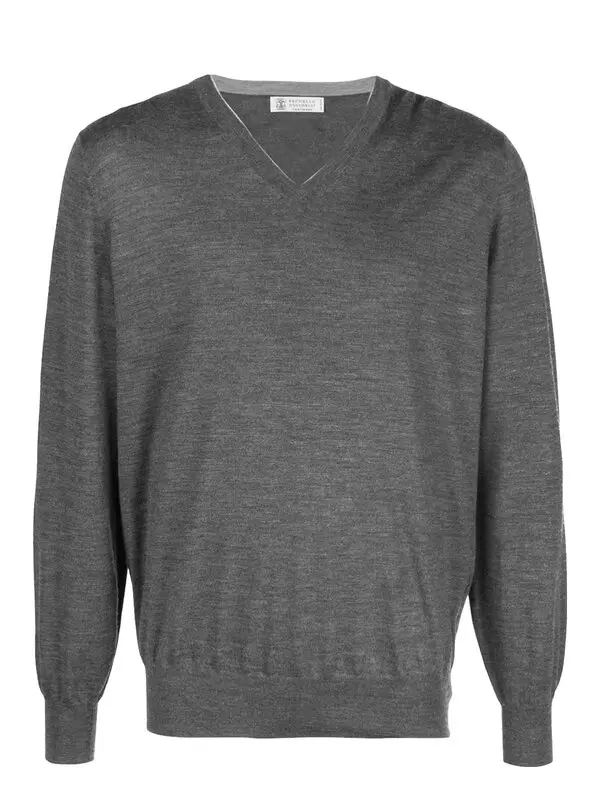 Brunello Cucinelli V-neck Pullover - Grey