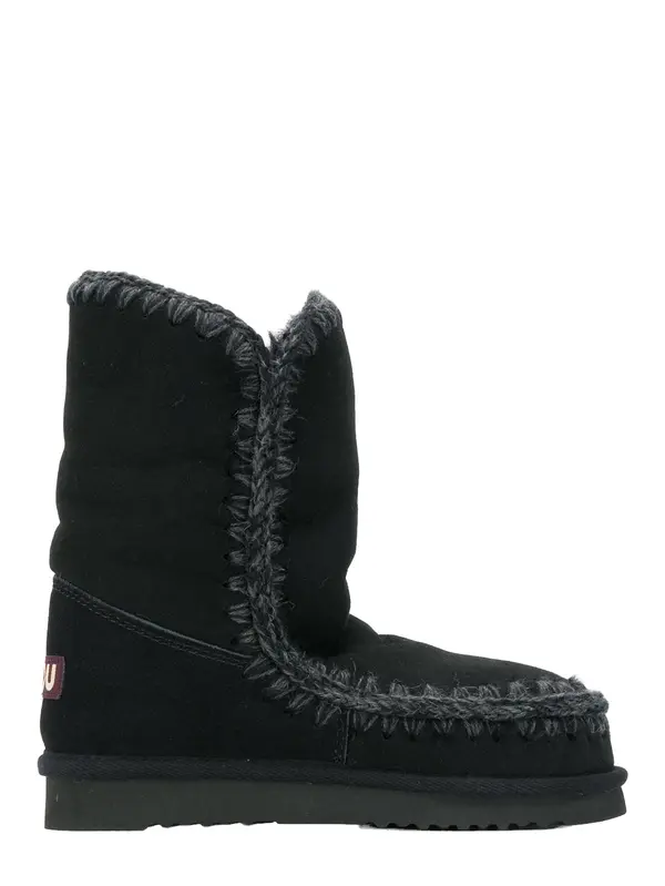 Mou Woven Detail Boots - Black