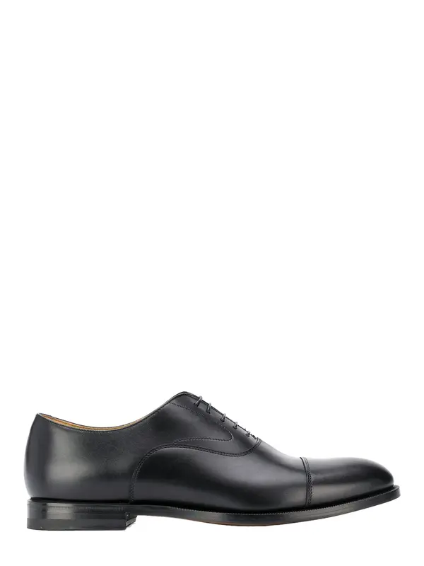 SCAROSSO Leather Oxford Shoes - Black