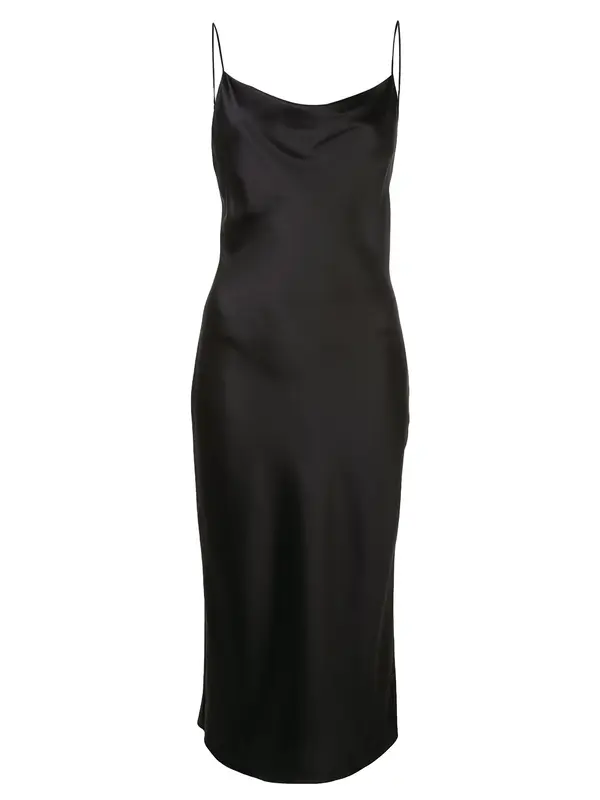 Fleur Du Mal Cowl Neck Slip Dress - Black